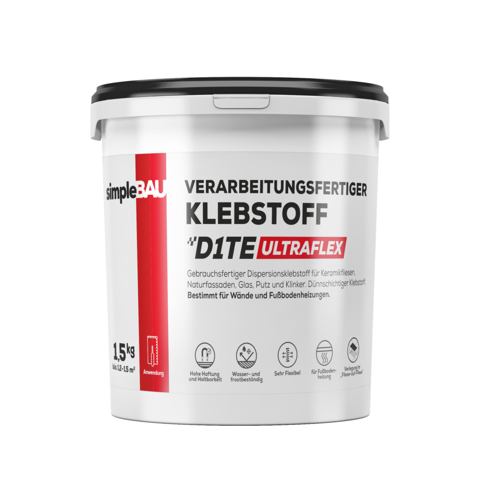 Verarbeitungsfertiger KLEBSTOFF D1TE - 1,5kg - simpleBAU